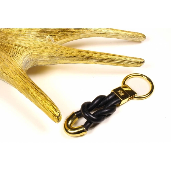 Loewe | Accessories | Loewe Flamenco Knot Leather And Goldtone Keychain ...